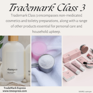 Trademark Class 3: Cosmetics and Cleaning Preparations
